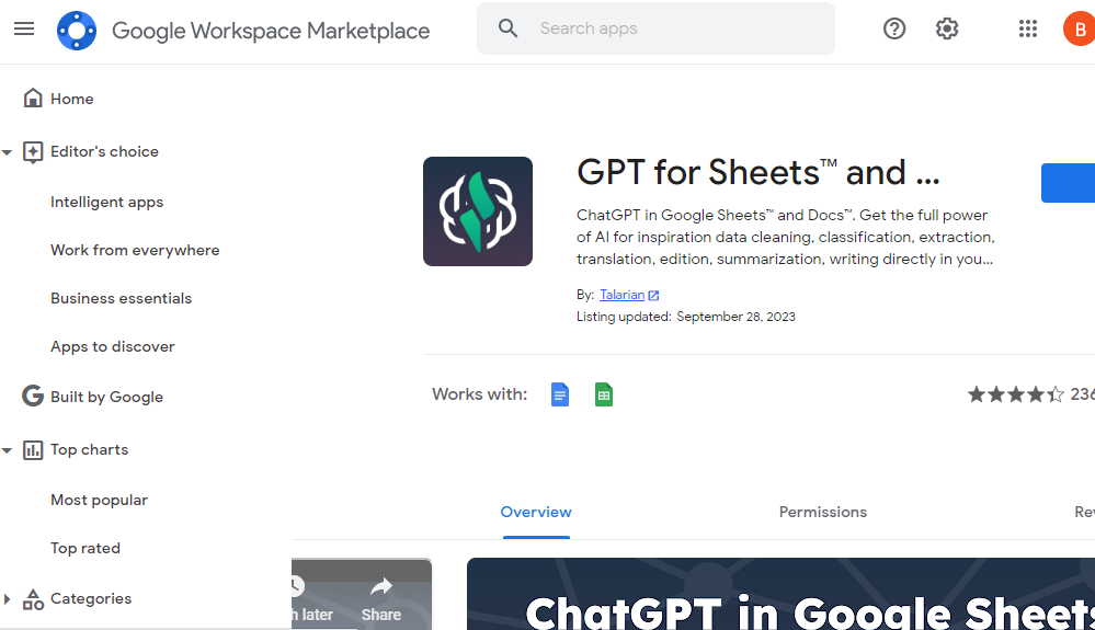 GPT For Sheets