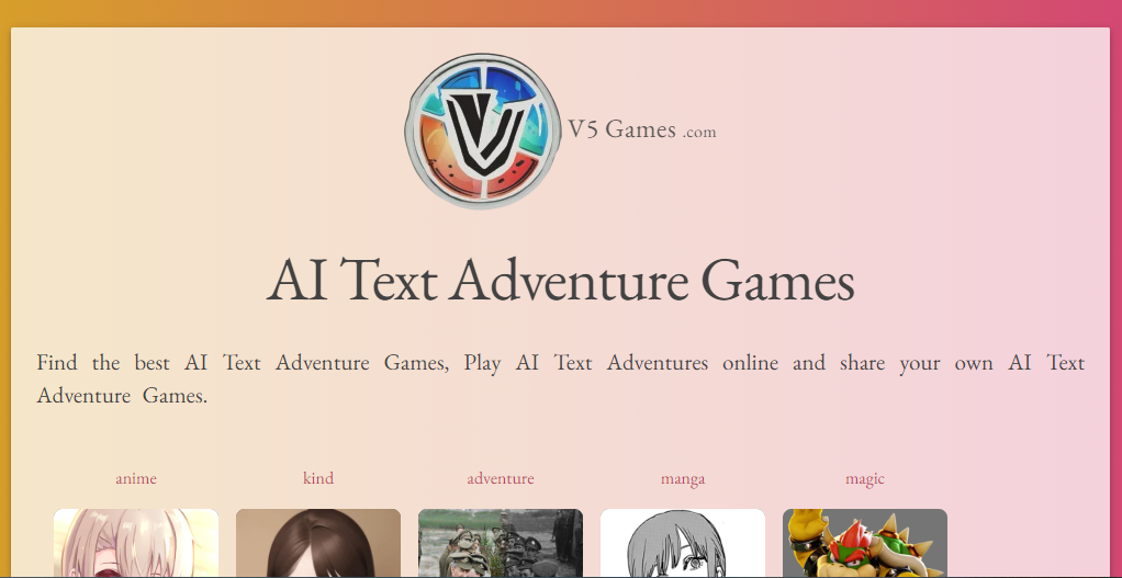 AI Text Adventures - V5 Games