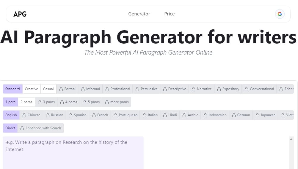 AI Paragraph Generator