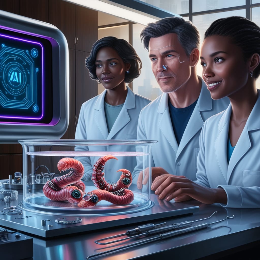 Breakthrough in Bioengineering: Scientists Create Cyborg Worms Controlled by AI