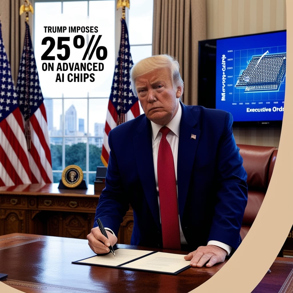 Trump Imposes 25% Tariff on Advanced AI Chips