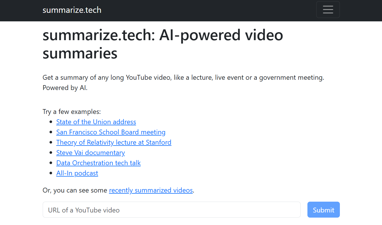 summarize.tech summarize.tech