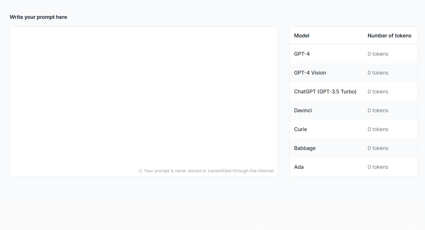 PROMPT TOKEN COUNTER