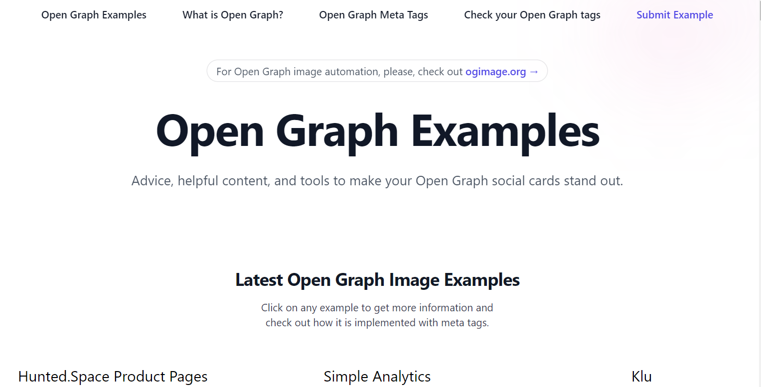 Open Graph Examples