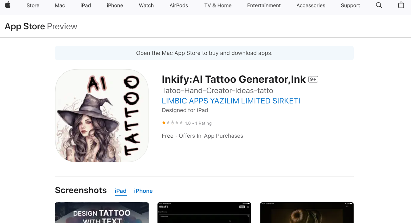 Inkify: AI Tattoo Generator