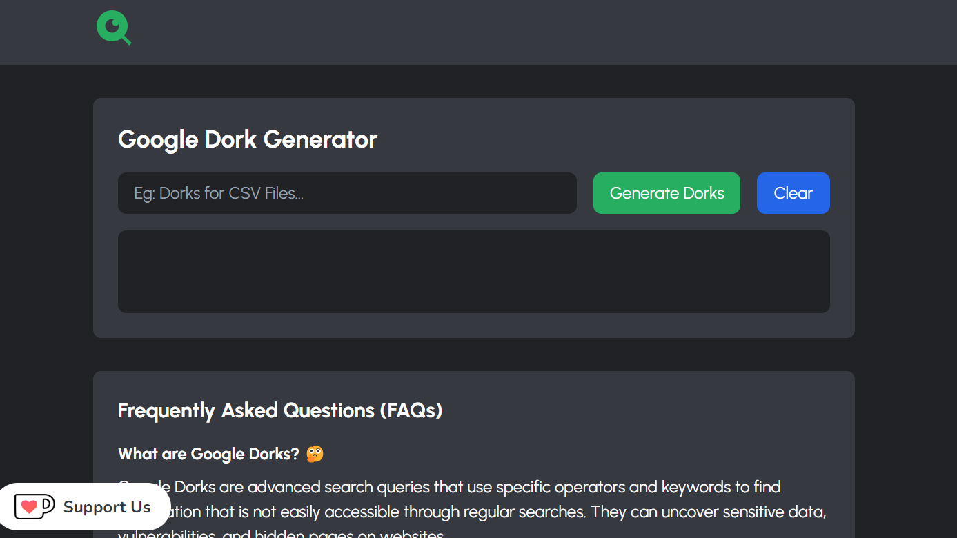 Google Dork Generator