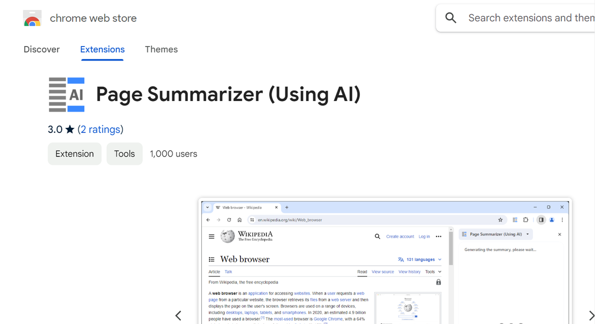 Page Summarizer Using AI
