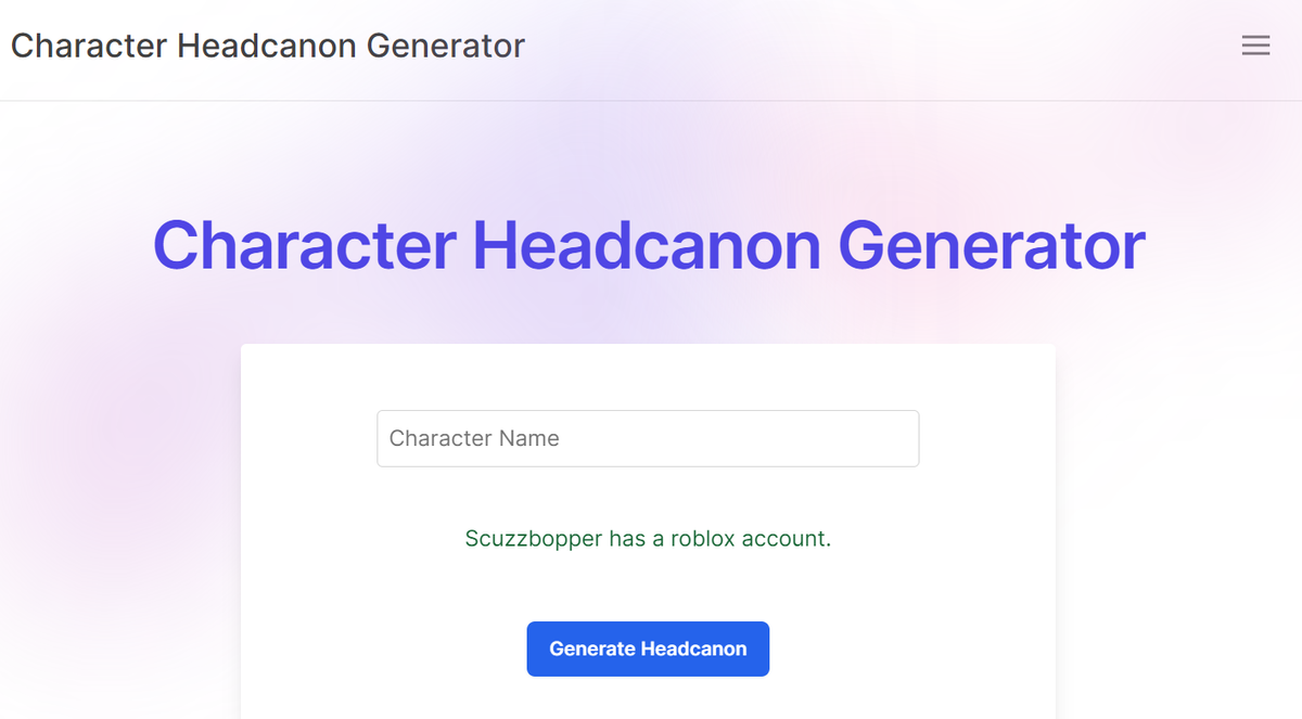 Headcanon Generator