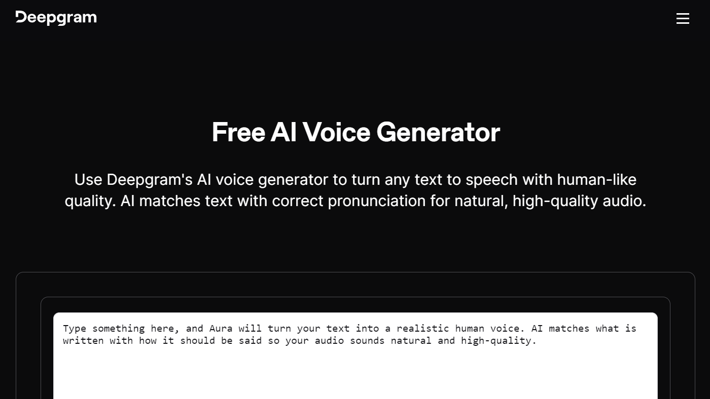 Deepgram AI Voice Generator
