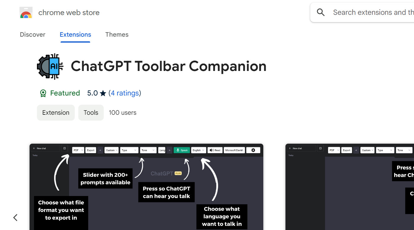 ChatGPT Toolbar Companion