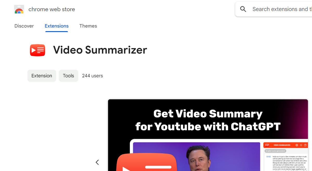 Video Summarizer - Chrome Extension