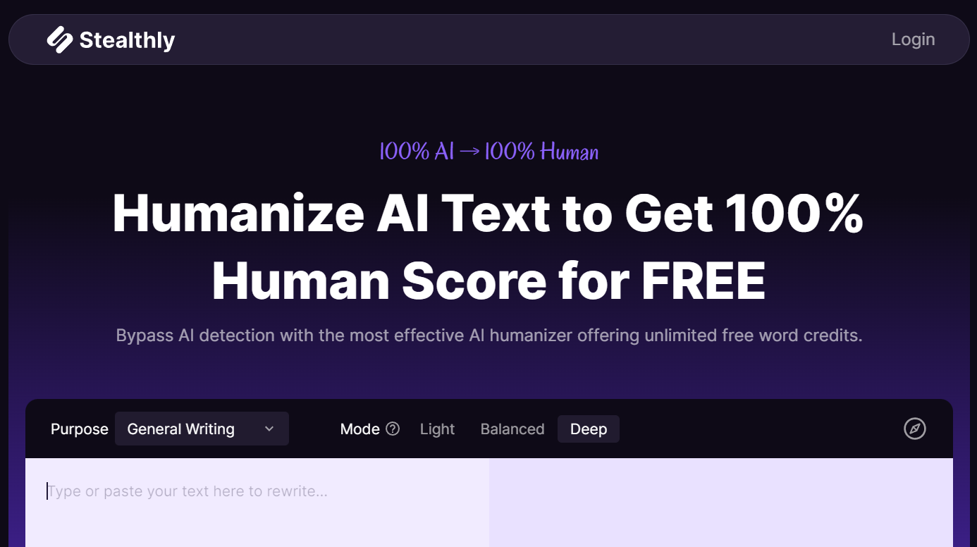 Stealthly AI Humanizer