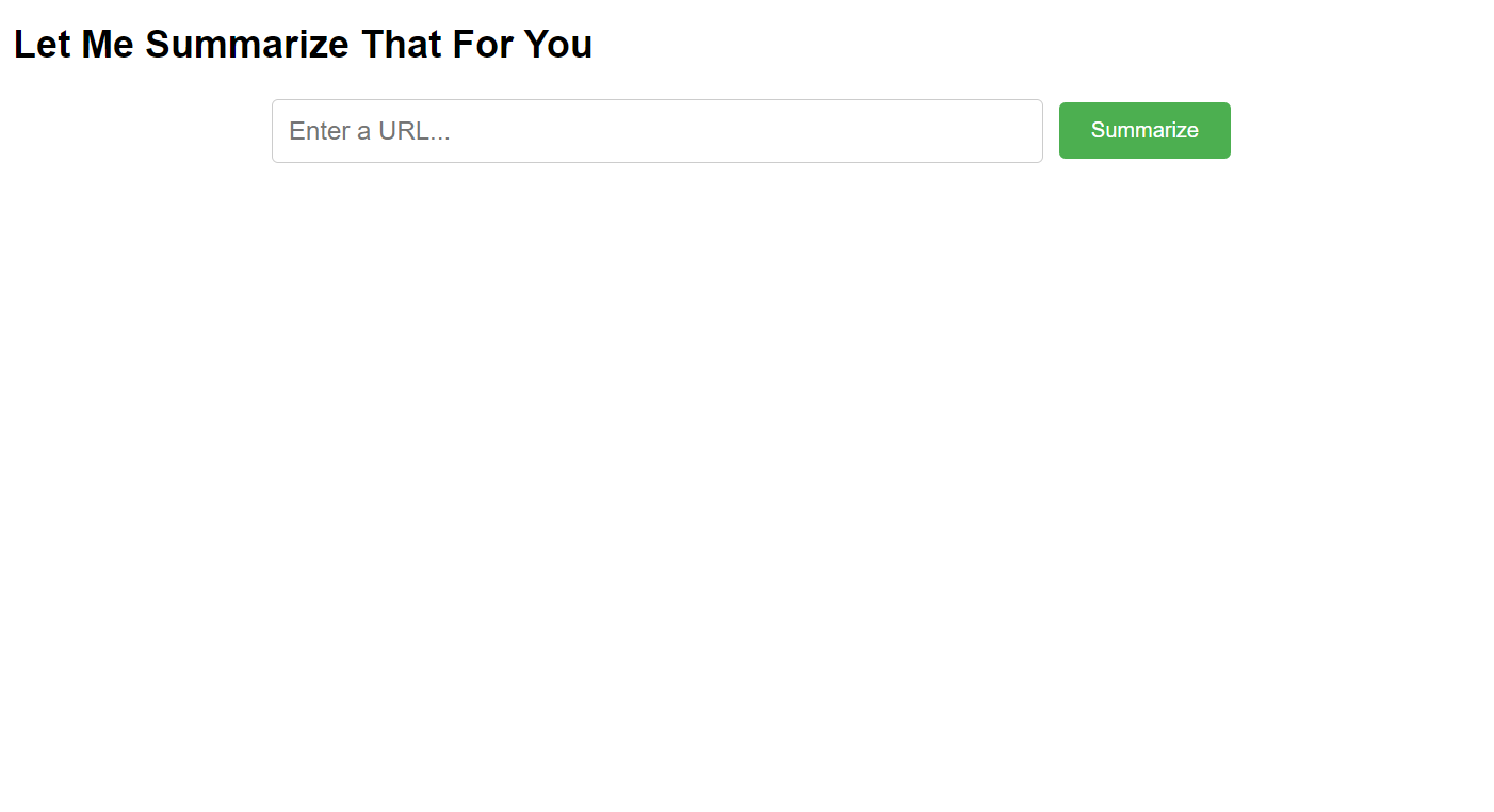 Let Me Summarize That For You