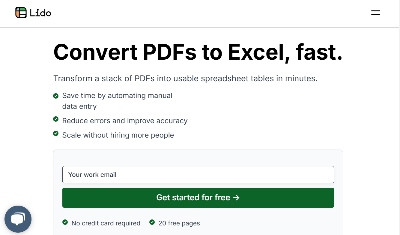 Lido PDF to Excel