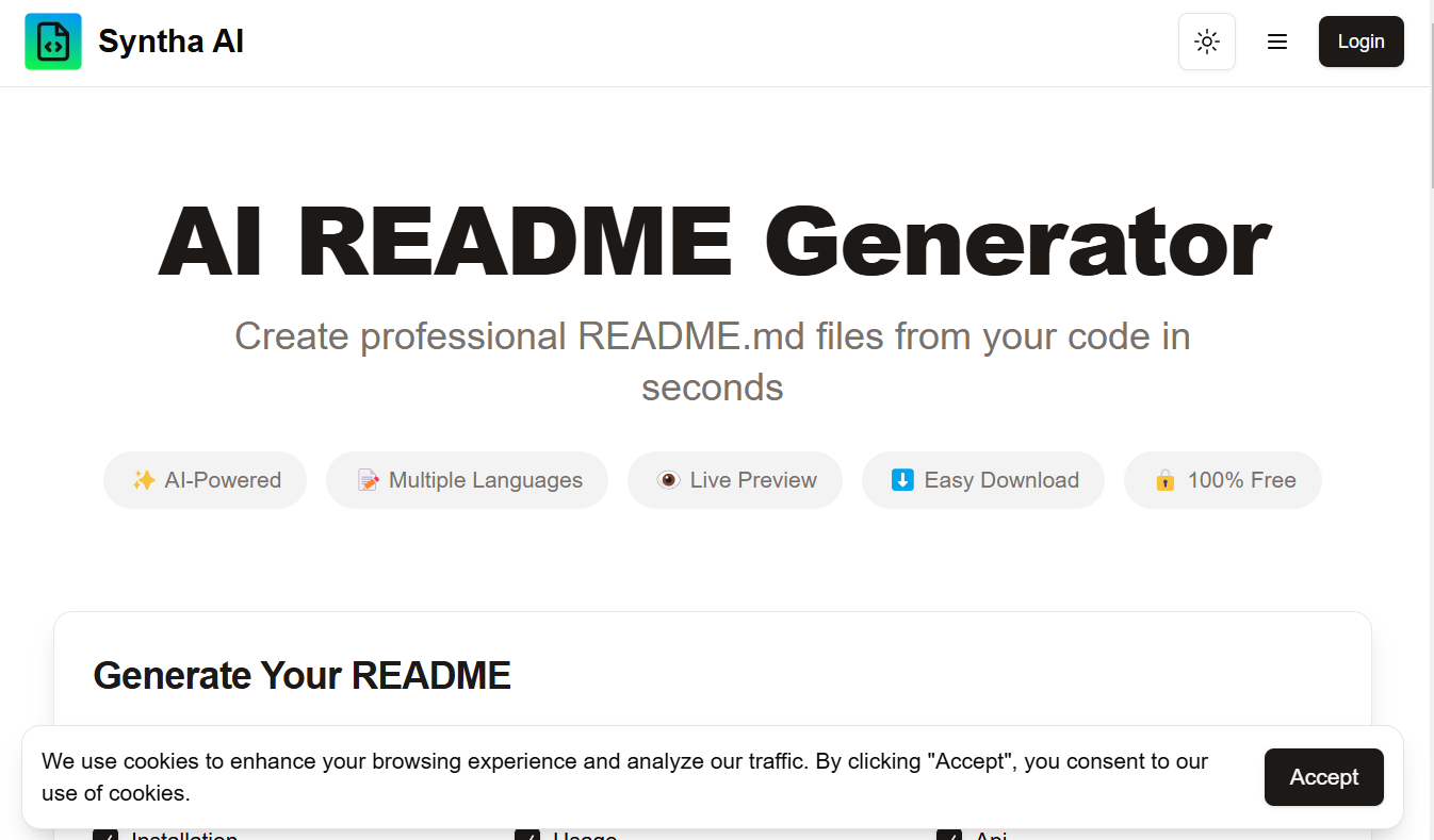Syntha AI README Generator