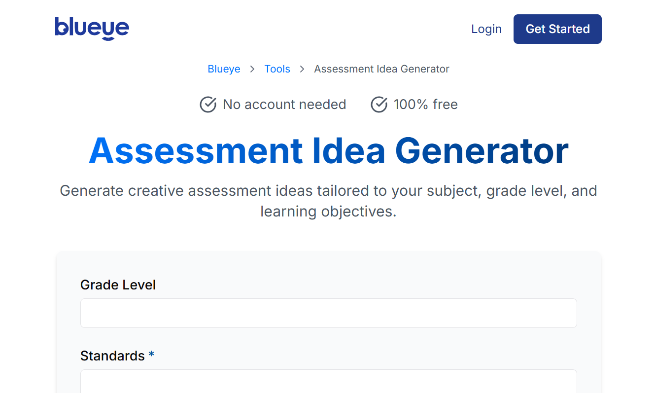 Assessment Idea Generator from Blueye
