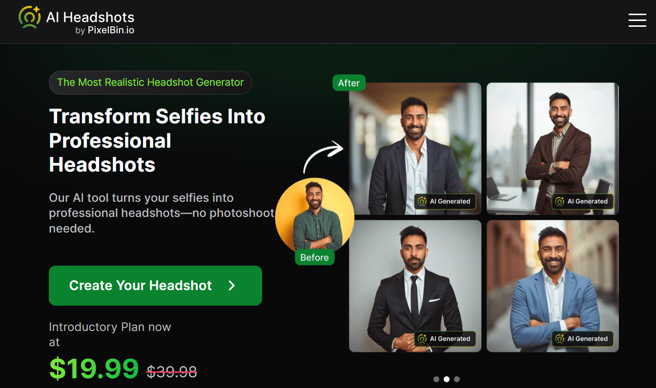 Pixelbin AI Headshot Generator