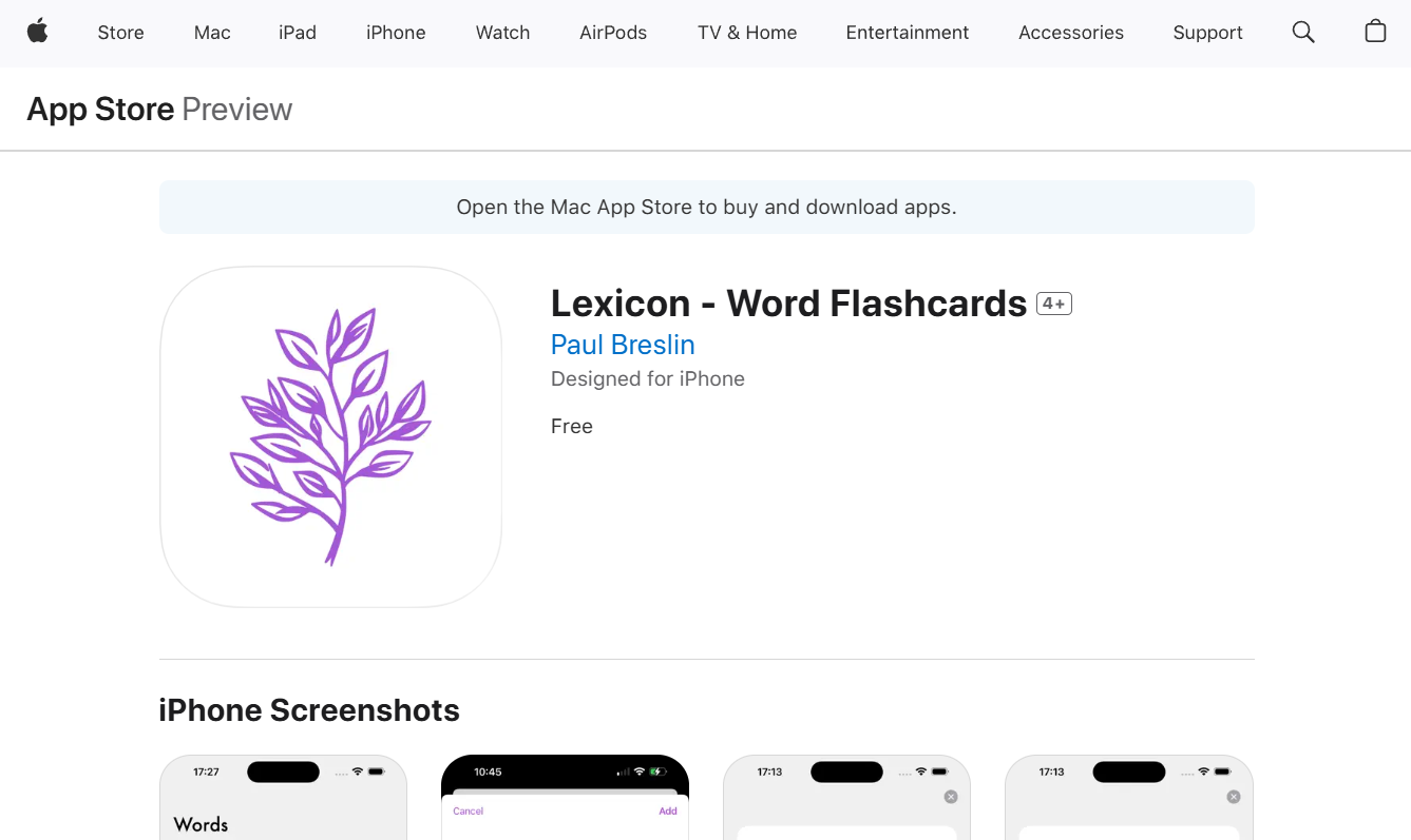 Lexicon - Word Flashcards