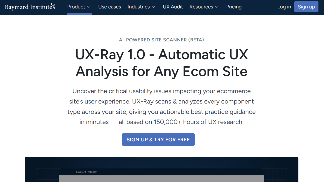 UX-Ray 1.0 by Baymard